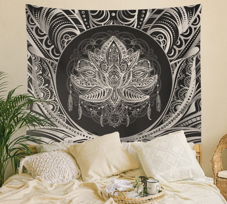 Lotus Tapestry Spiritual Tapestry Sacred Geometry Wall Hanging - Etsy