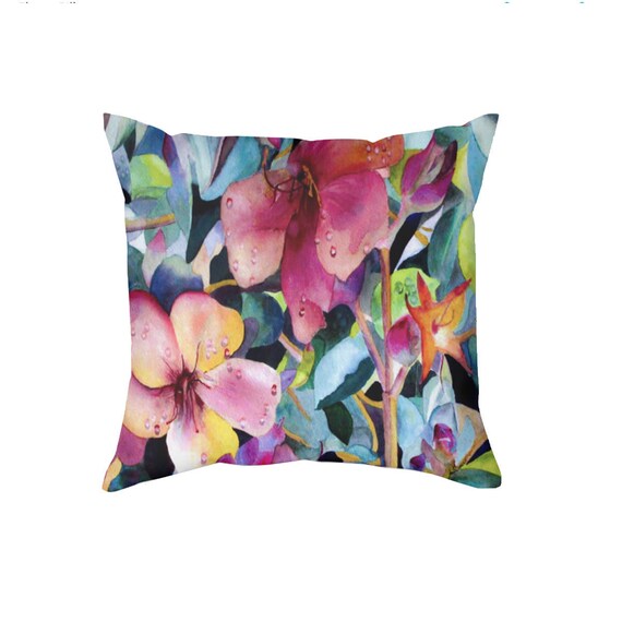 Flowers Pillow Artsy Pillow Unique Gift Floral Pillows for - Etsy