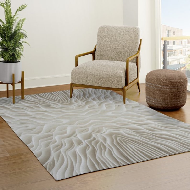 Mushroom Rug Grey Beige Rug Psychadelic Rug Psychedelic Floor | Etsy