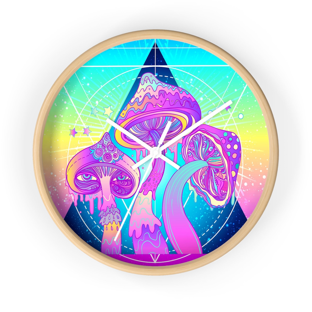 Magic Mushrooms Wall Clock Shroom Clocks Trippy Clock Psychedelic - Etsy