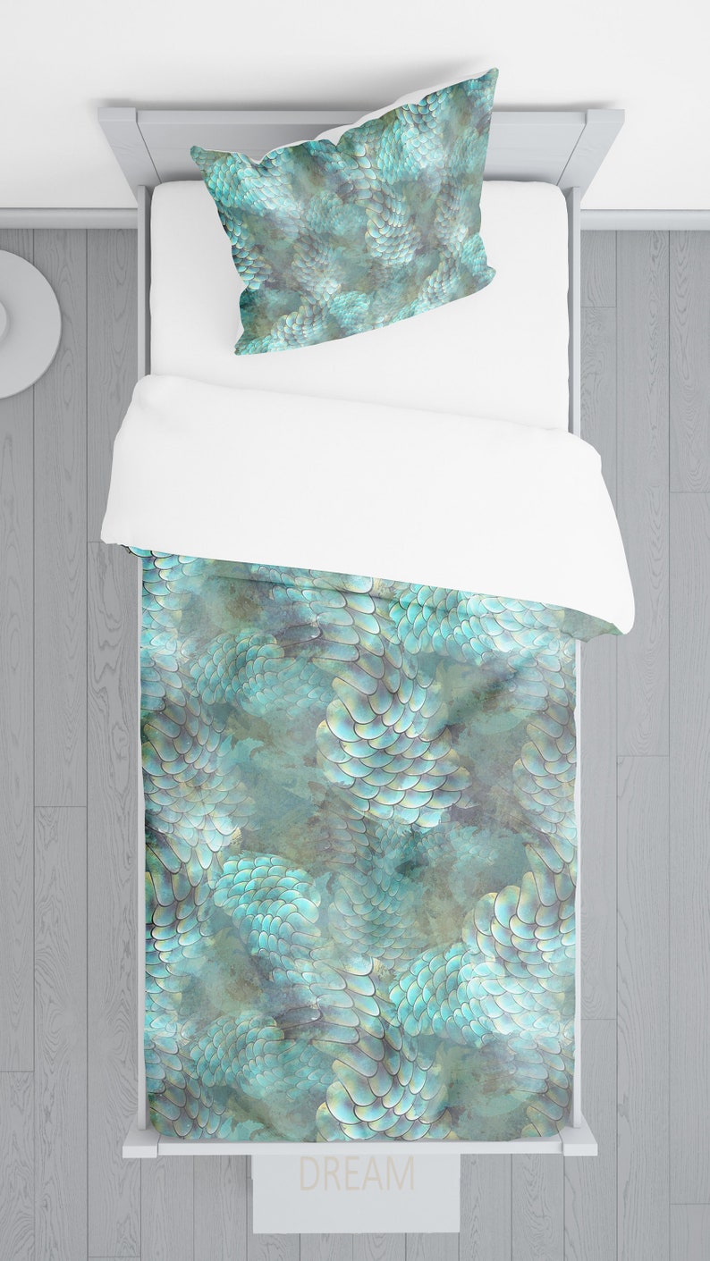 Mermaid Comforter or Duvet Cover Aqua Bedding Ocean Bedding - Etsy