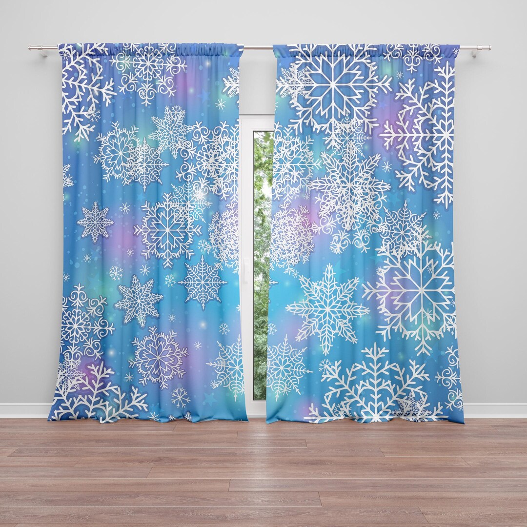 Snowflake Window Curtains Christmas Decorations Xmas Decor Christmas ...