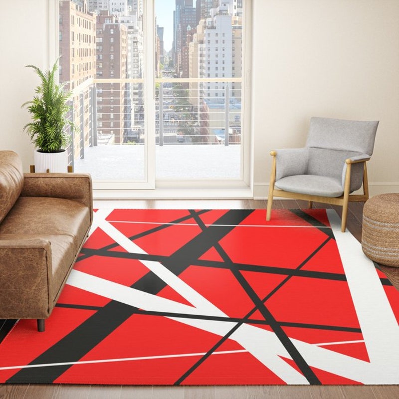 Abstract Red and Black Rug - Etsy