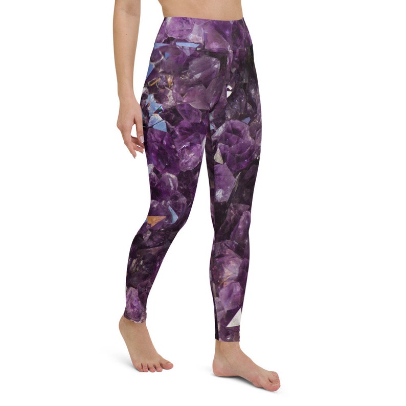 Amethyst Yoga Pants Purple Leggings Crystal Yoga Pants | Etsy