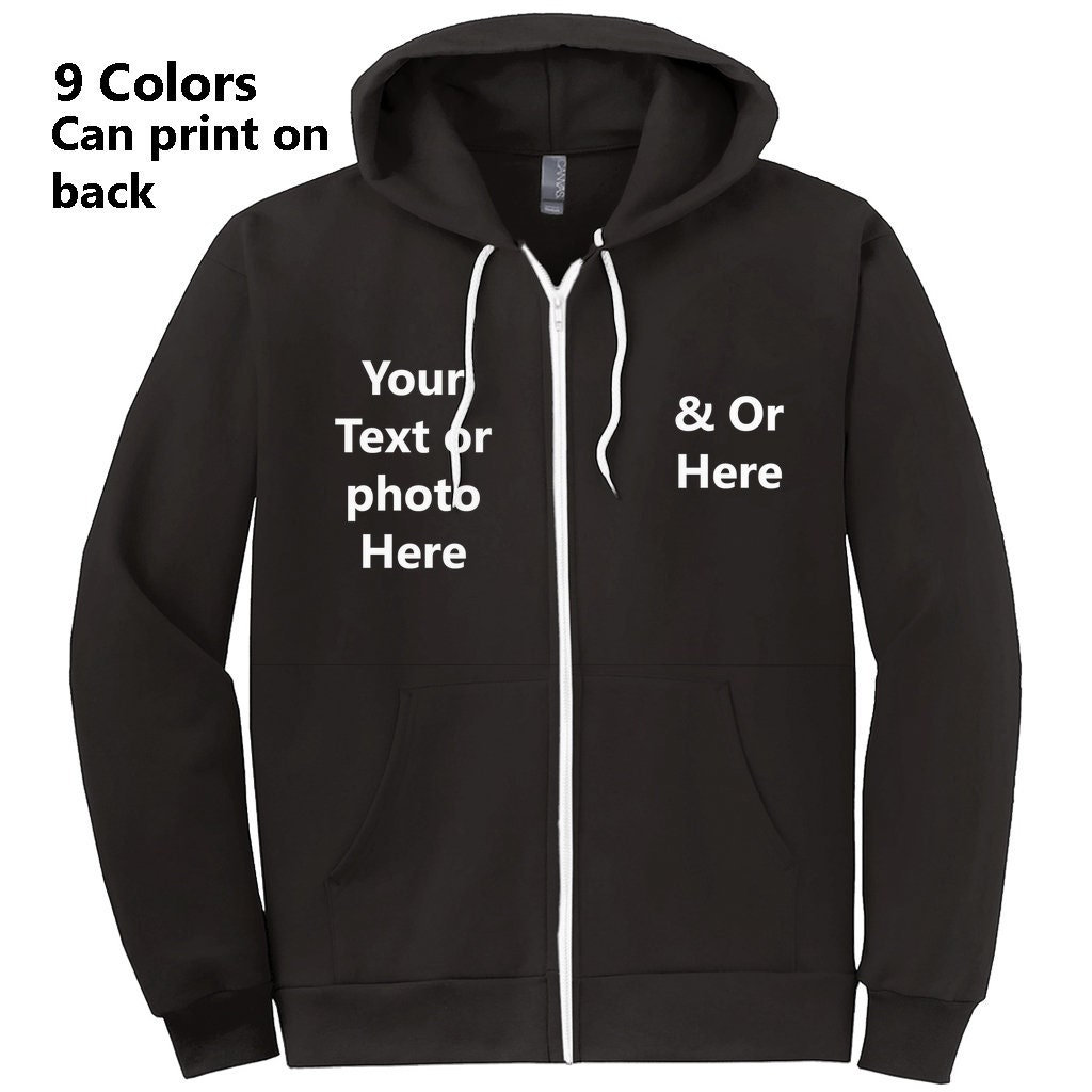 Custom Zipper Hoodie Customized Photo Hoody Custom Image Zip | Etsy