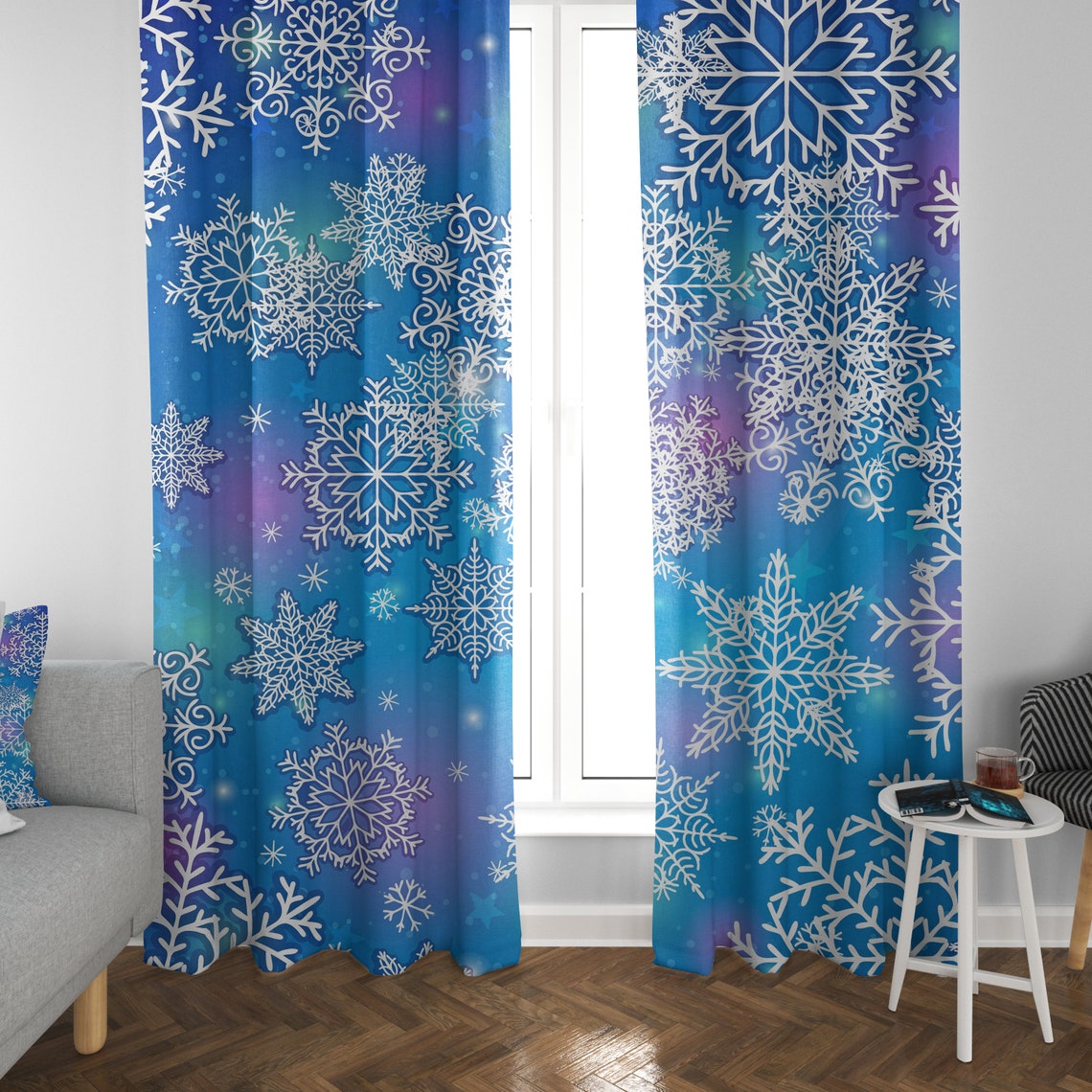 Snowflake Window Curtains Christmas Decorations Xmas Decor - Etsy