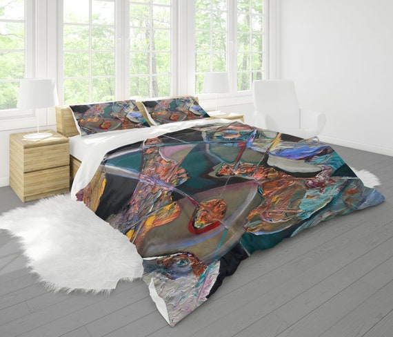 Abstract Art Duvet Cover or Comforter Artsy Colorful Bedding - Etsy