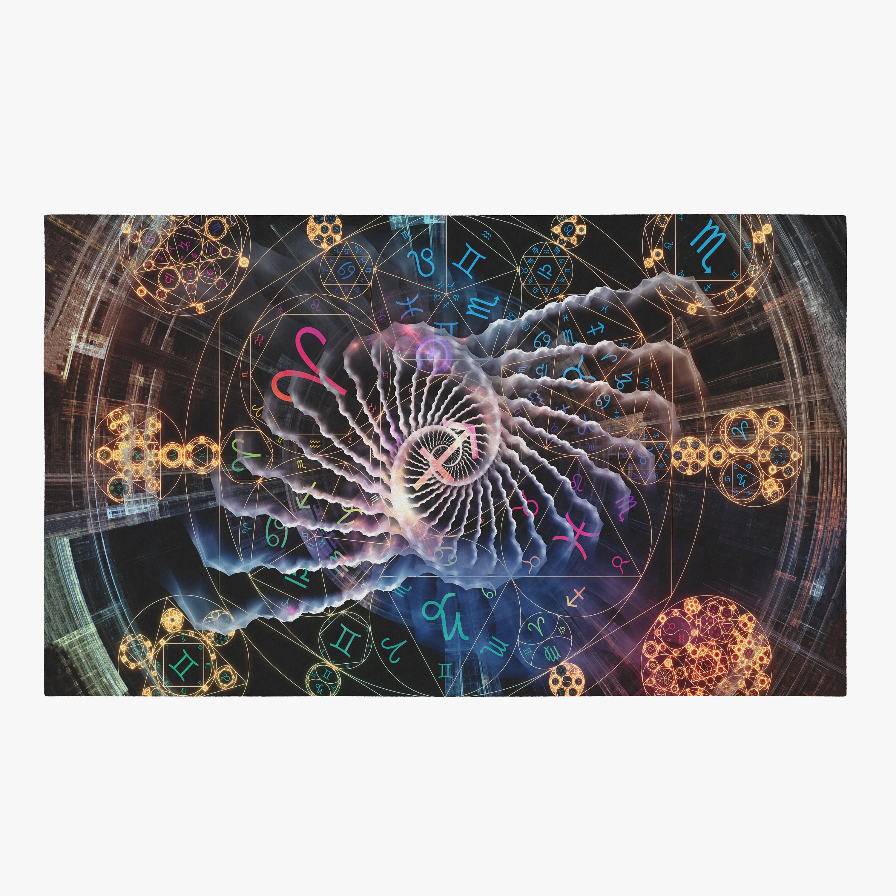 Sacred Geometry Astrology Rug Zodiac Rug Geometric Rugs 2x3 - Etsy