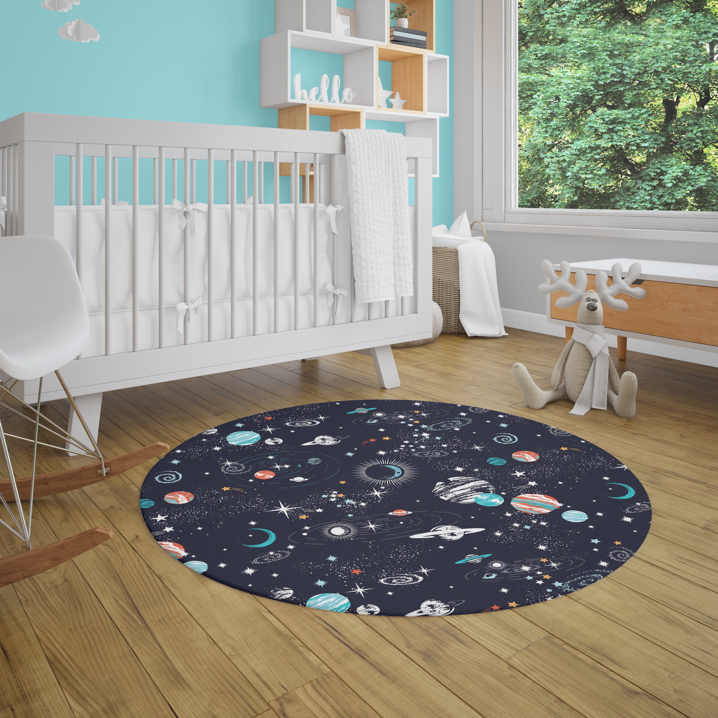 Space Galaxy Rug Blue Orange Space Rug Girls Boys Rug Kids - Etsy