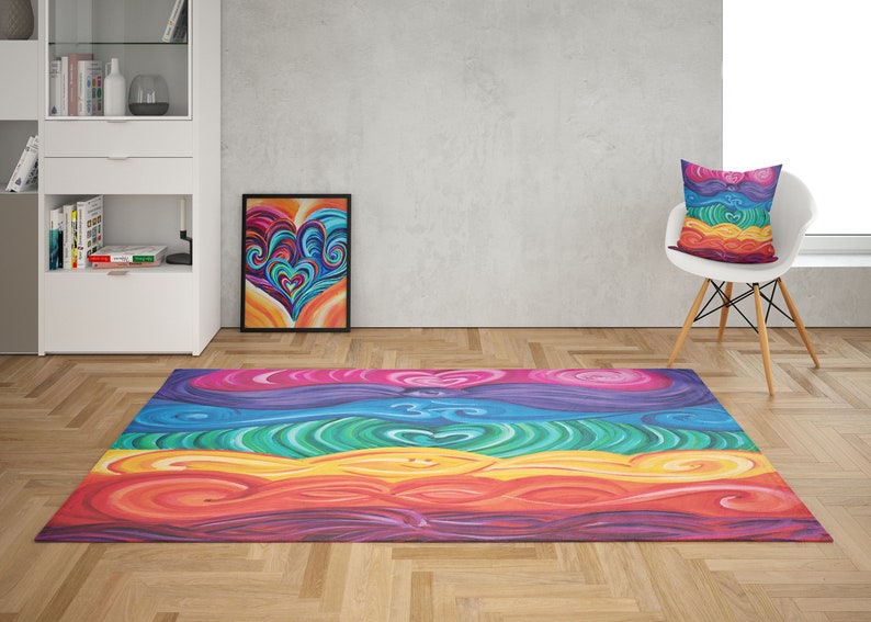 Chakra Rug Colorful Rainbow Rug Floor Rug Mat Spiritual Yoga - Etsy