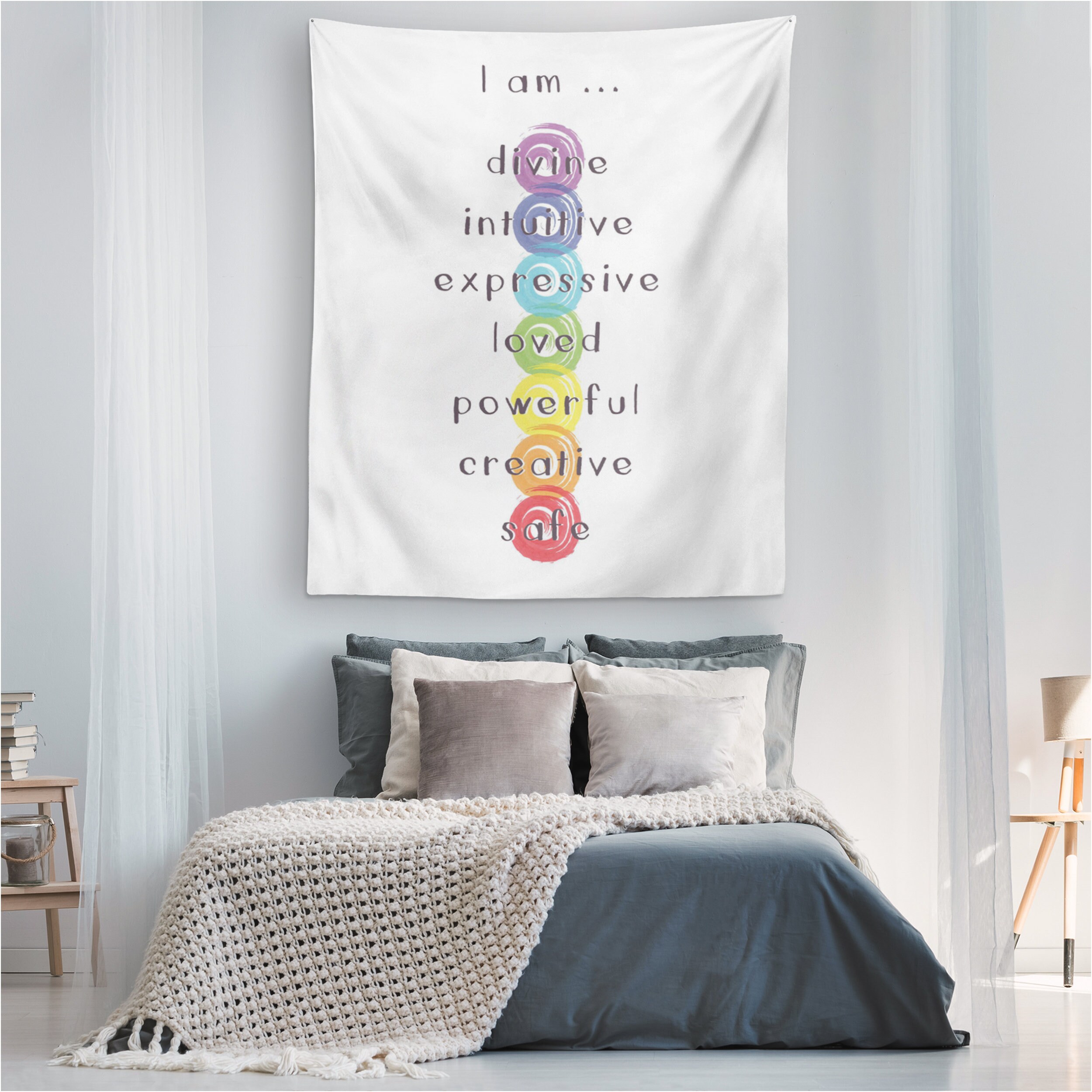 Chakra Meditation Tapestry Chakra Wall Hanging Chakras | Etsy