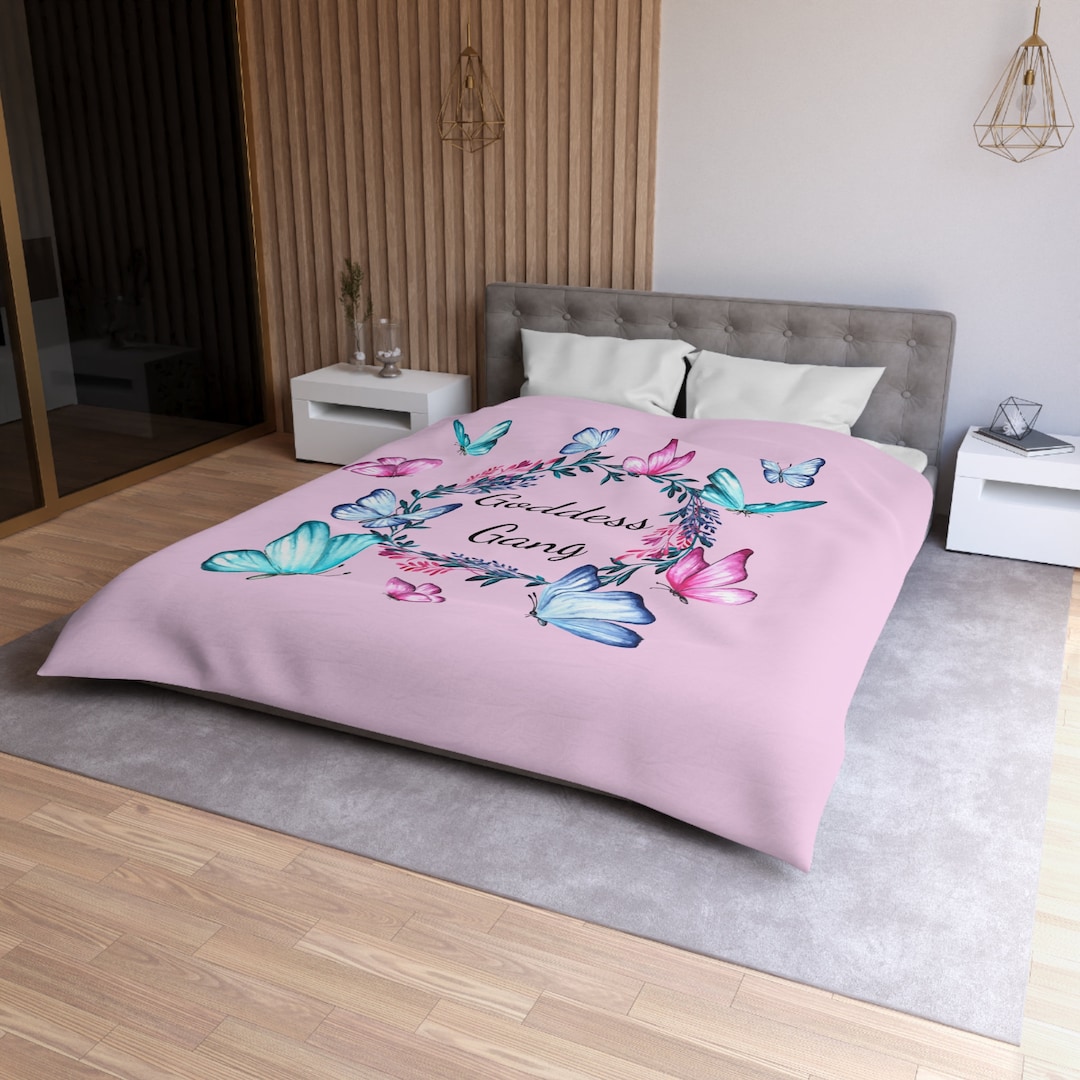 Goddess Gang Butterfly Pink Comforter or Duvet Cover Girls Bedding ...