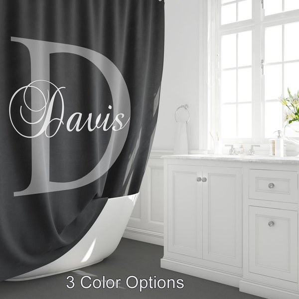 Monogrammed Shower Curtain Etsy