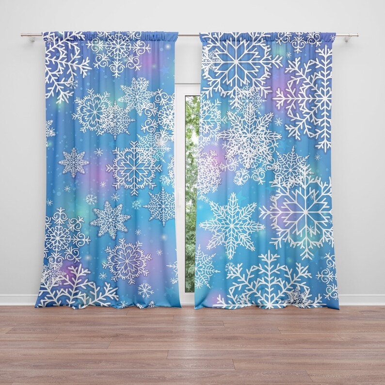 Snowflake Window Curtains Christmas Decorations Xmas Decor - Etsy