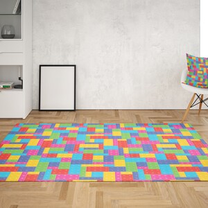 Building Blocks Rug colorful Rug kids Rug bright Floor Rug | Etsy