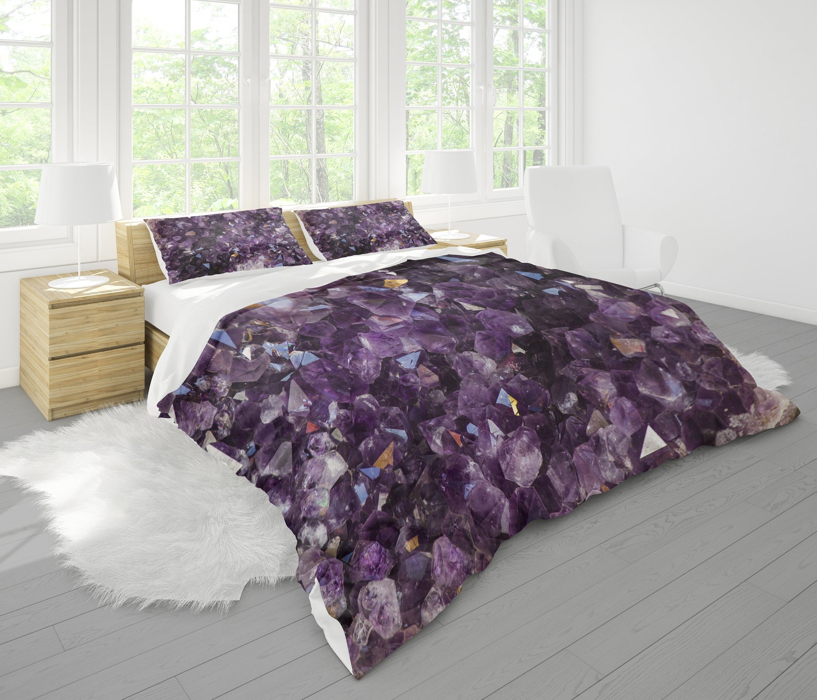 Amethyst Duvet Cover or Comforter Purple Bedding Amethyst Bedding ...