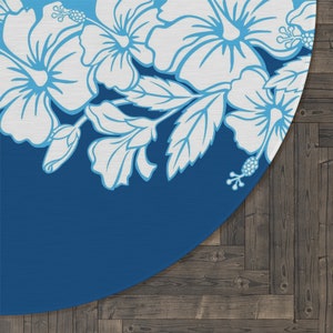 Hawaiian Hibiscus Rug Blue Hawaii Flowers Rug Floral Rugs Ocean Beach ...