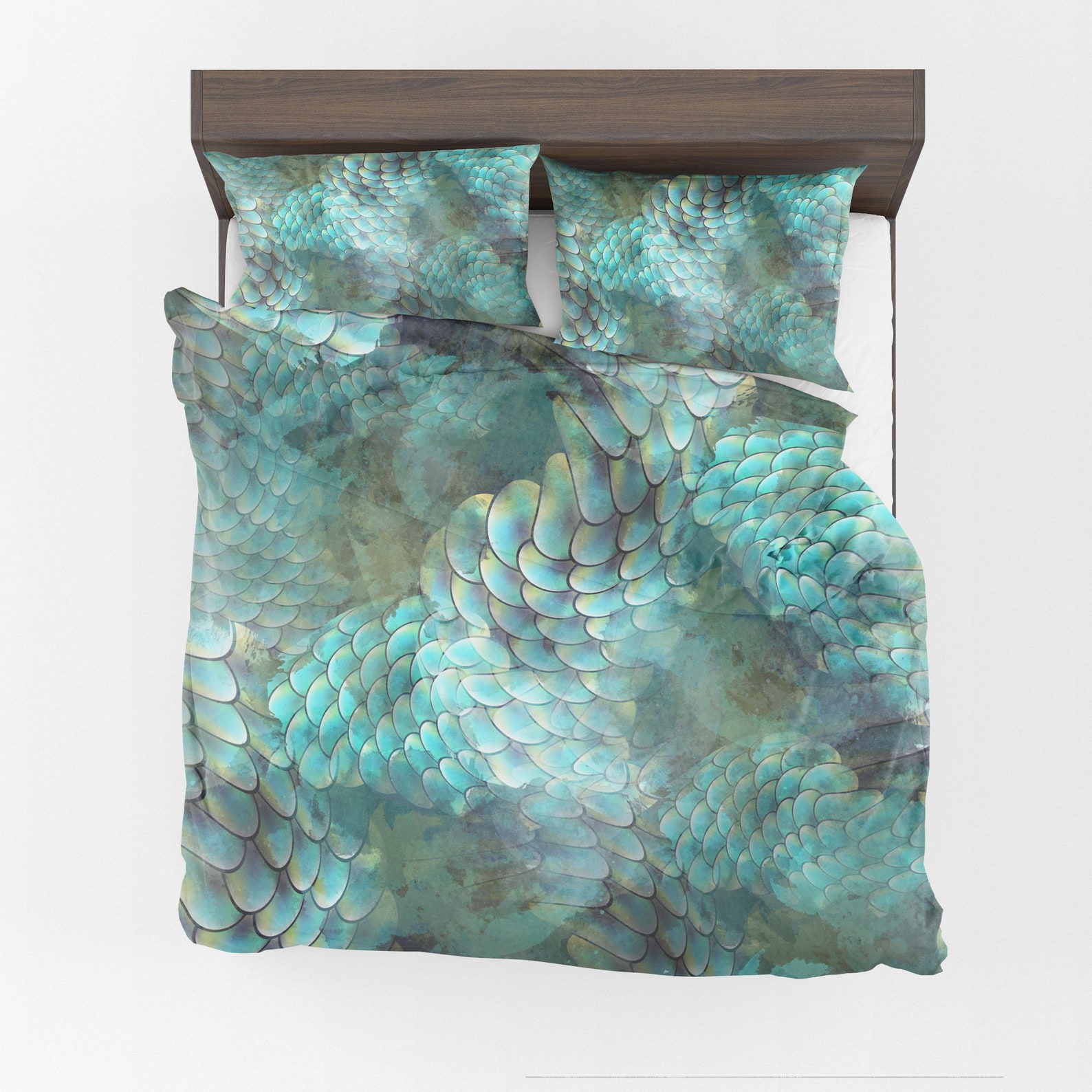 Mermaid Comforter or Duvet Cover Aqua Bedding Ocean Bedding Teal ...