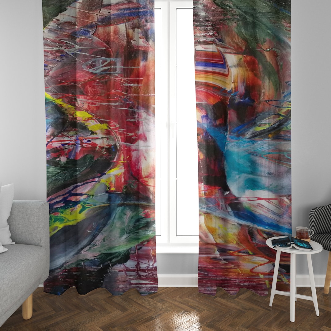 Abstrakte Kunst Fenster Gardine psychedelisch Drapery Vorhang Paneele ...