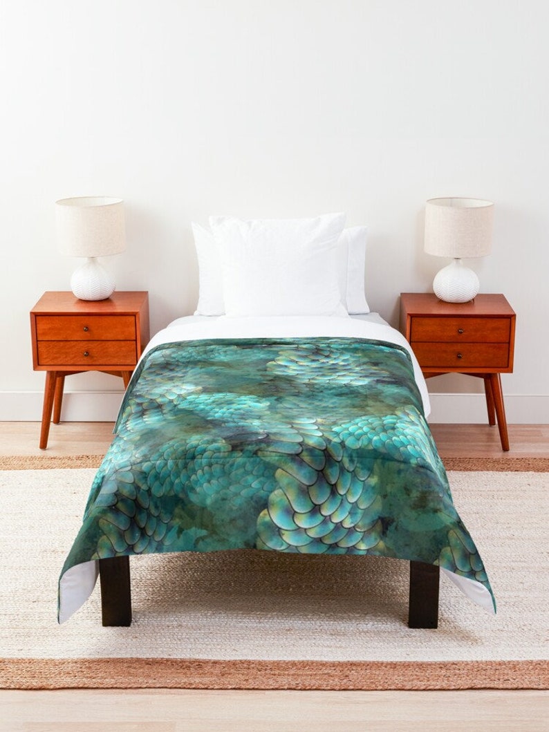 Mermaid Comforter or Duvet Cover Aqua Bedding Ocean Bedding - Etsy