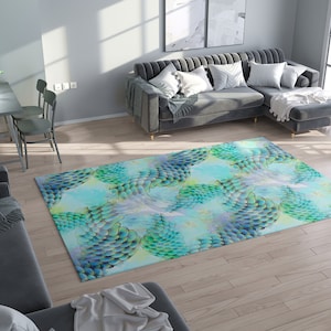 Mermaid Rug Blue Rug Mermaids Rug Ocean Floor Rug Fish Scales Mat Light ...