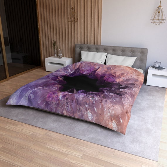 Amethyst Duvet Cover or Comforter Purple Bedding Amethyst Bedding Crystal Twin Queen King Bed Sets Black Bedroom Purple Duvet Duvet Cover Etsy UK