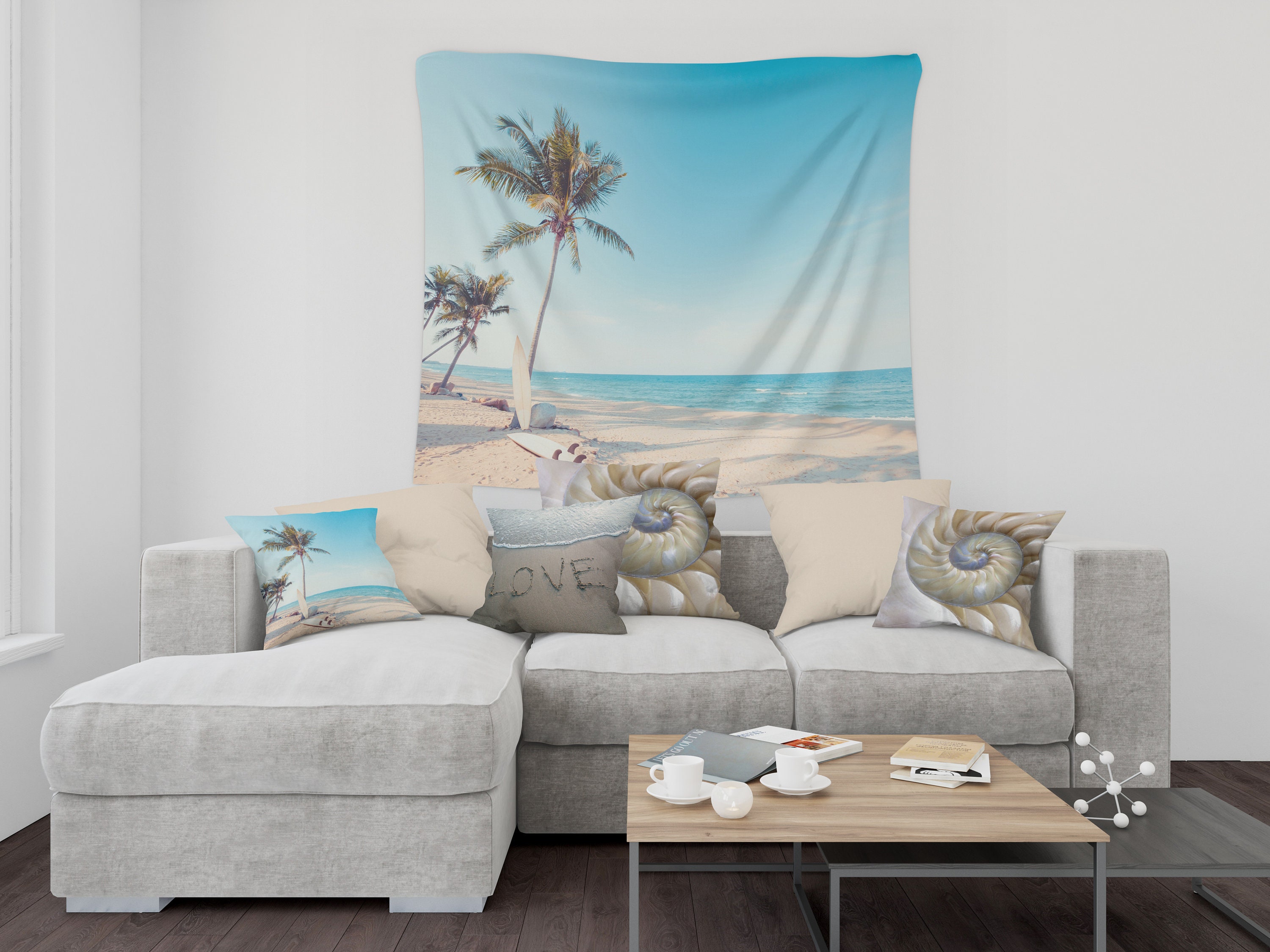 Surf Boards on the Beach Tapestry Beach Tapestry Surfer Tapestries ...