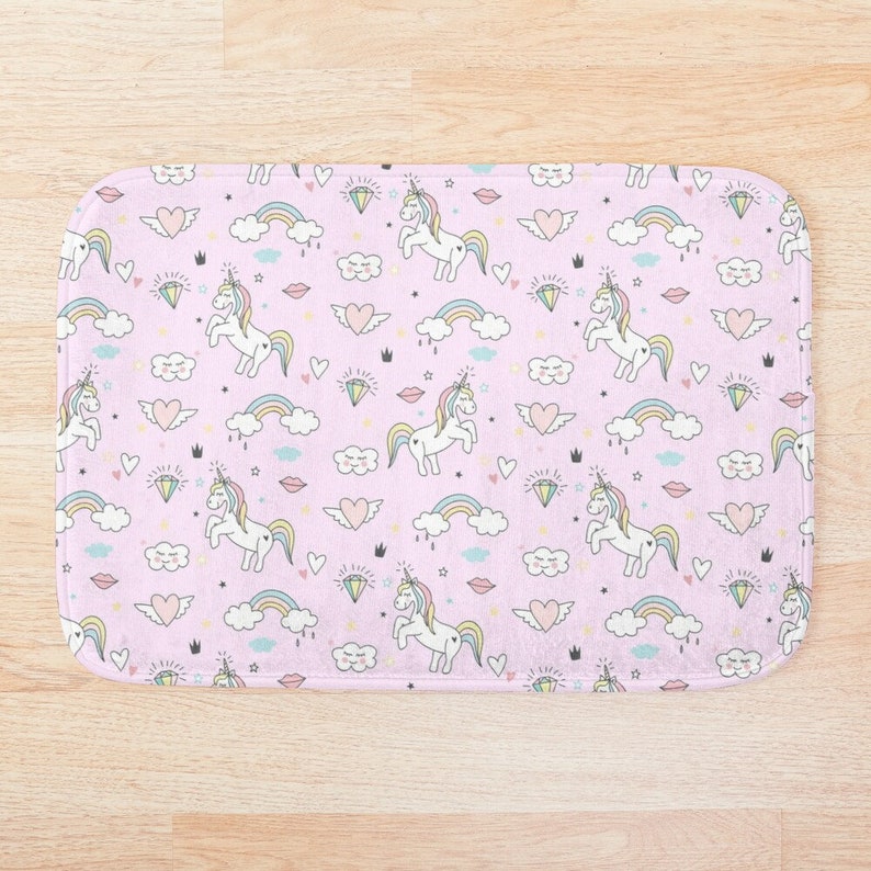 Unicorn Bath Mat Unicorn Bathroom Unicorns Decor Rainbow Bath Mats ...
