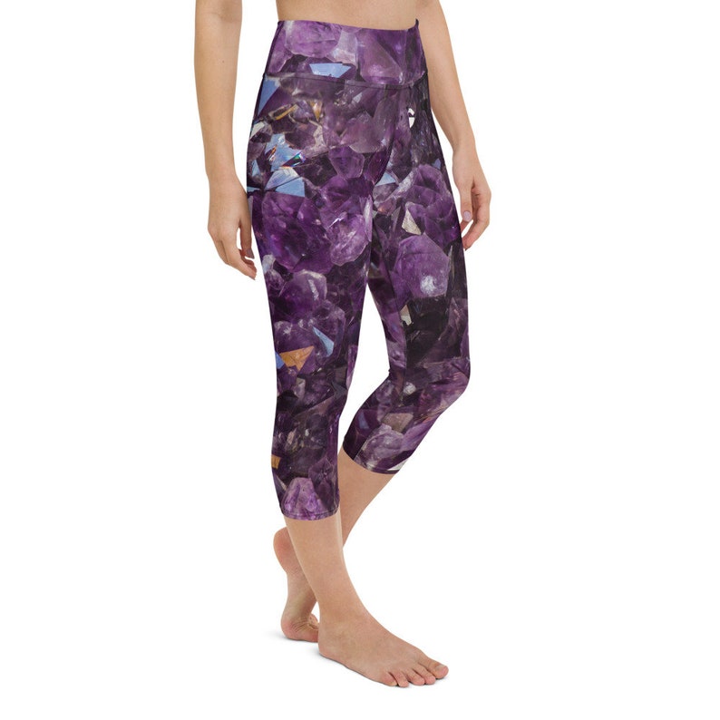 Amethyst Yoga Pants Purple Leggings Crystal Yoga Pants | Etsy