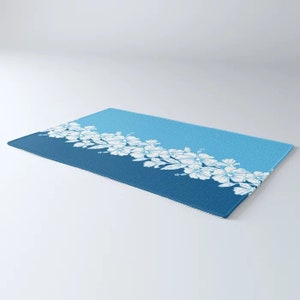 Hawaiian Hibiscus Rug Blue Hawaii Flowers Rug Floral Rugs Ocean Beach ...
