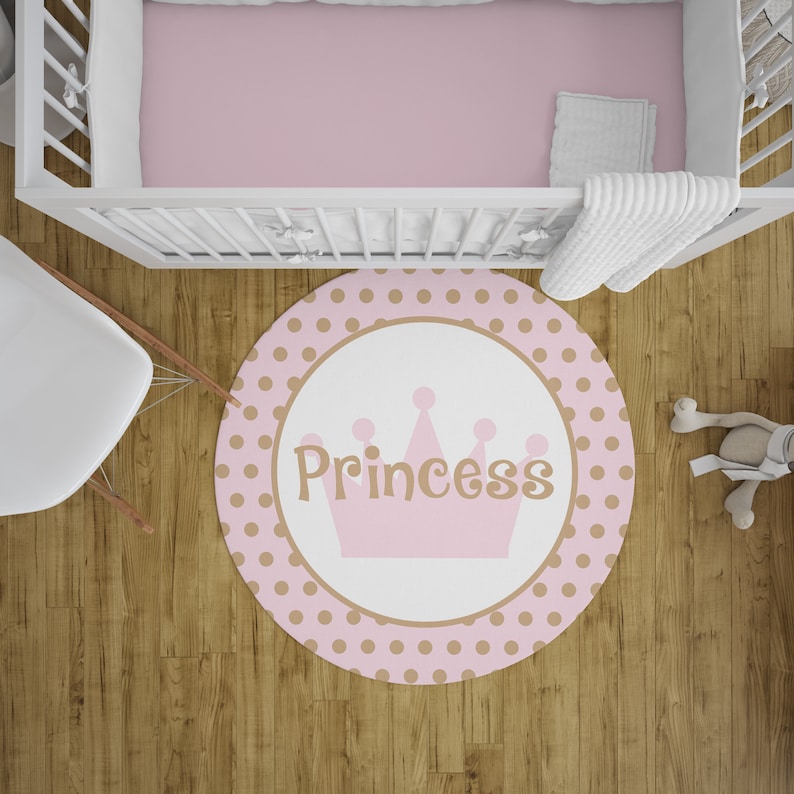Pink & Gold Polka Dot Princess Rug Princesses Rug Girly Rugs | Etsy