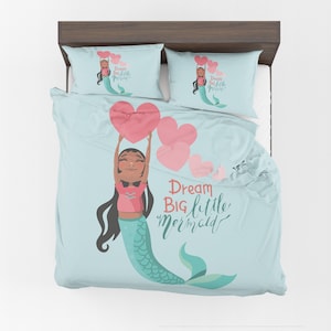 Little Mermaid Comforter or Duvet Cover Mermaid Bedding Mermaid Duvet ...