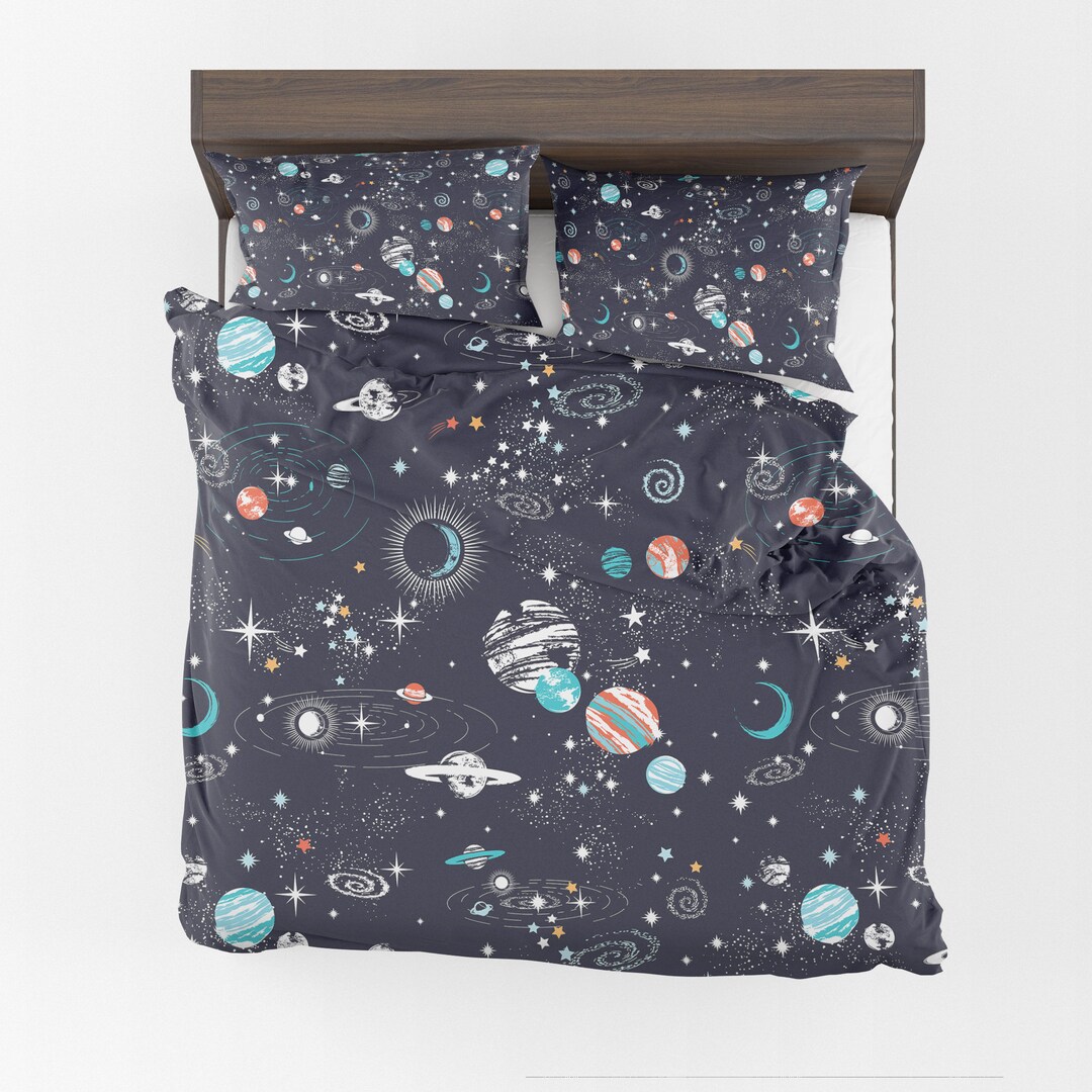 Space Comforter or Duvet Cover Boys Bedding Celestial Bedding Galaxy ...