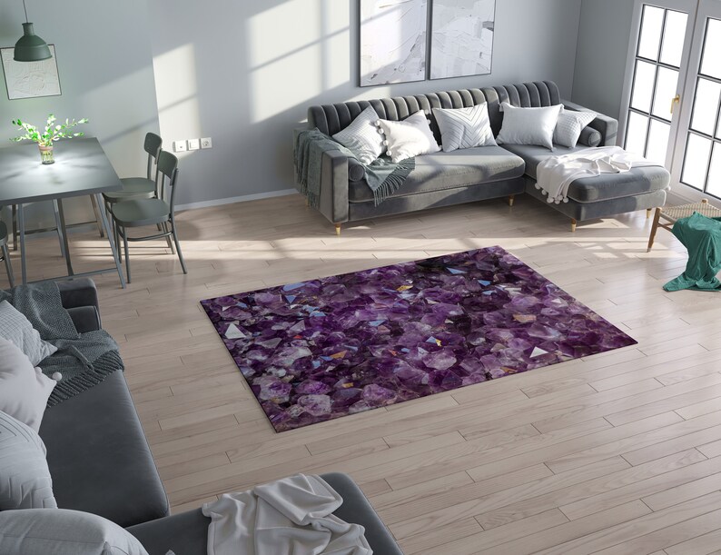 Amethyst Rug Crystal Rugs Purple Floor Mat Spiritual Rugs 2x3 3x5 4x6 ...