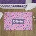 Custom Retro 80s Rug Personalised Rug Pink Purple Girls Boys Kids Name ...