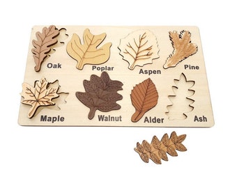Montessori Leaf Puzzle - Etsy