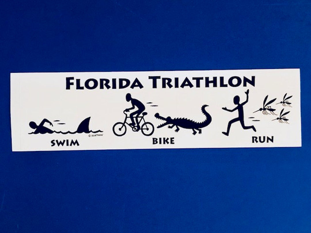 Florida Triathlon Decal Sticker - Bumper Sticker - Car Decal Sticker ...