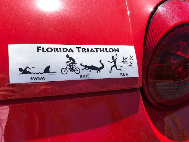 Florida Triathlon Decal Sticker - Bumper Sticker - Car Decal Sticker ...