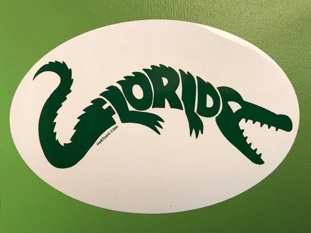 Florida Alligator Word Decal Sticker - Bumper Sticker - Vinyl - Laptop ...