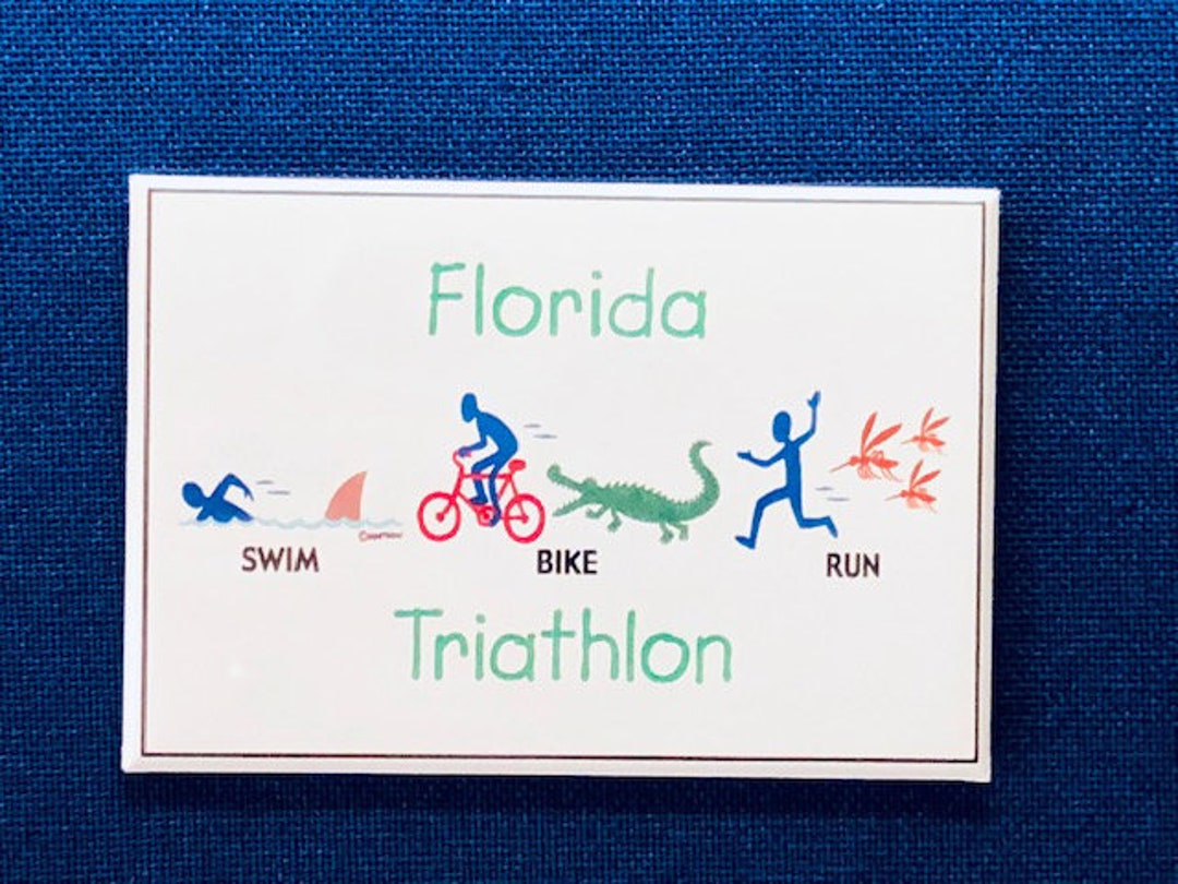 Florida Triathlon Magnet - Florida - Triathlon - Athlete - Funny Magnet ...