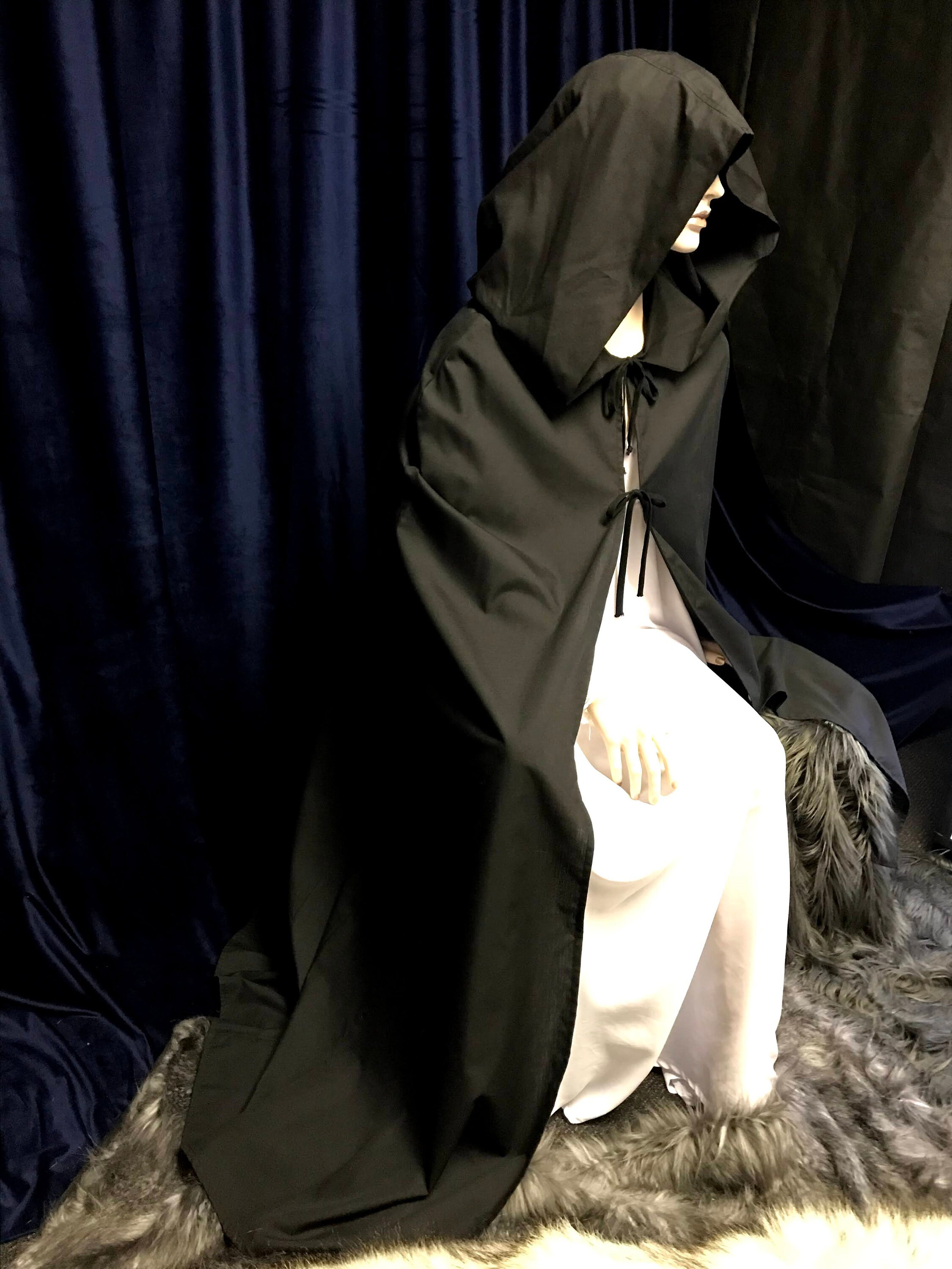 Medieval CLOAK Oversize Hood Black Full Length 150cm - Etsy