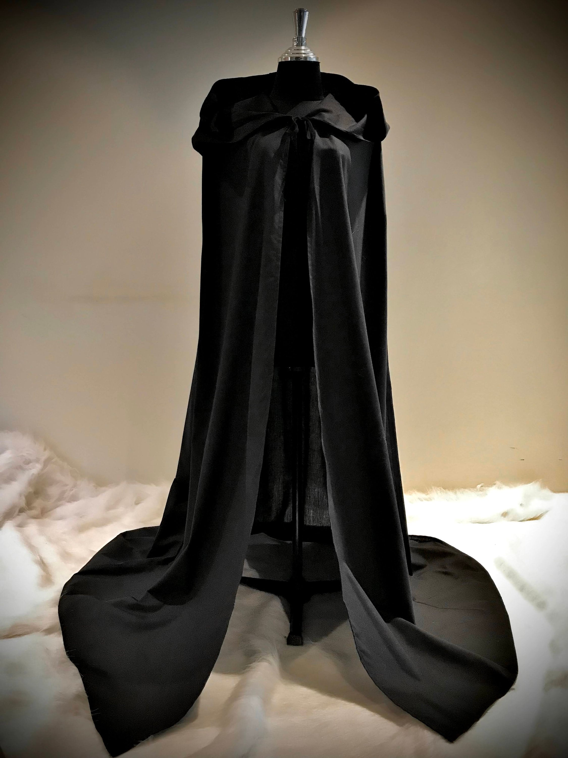 Medieval CLOAK Oversize Hood Black Full Length 150cm - Etsy