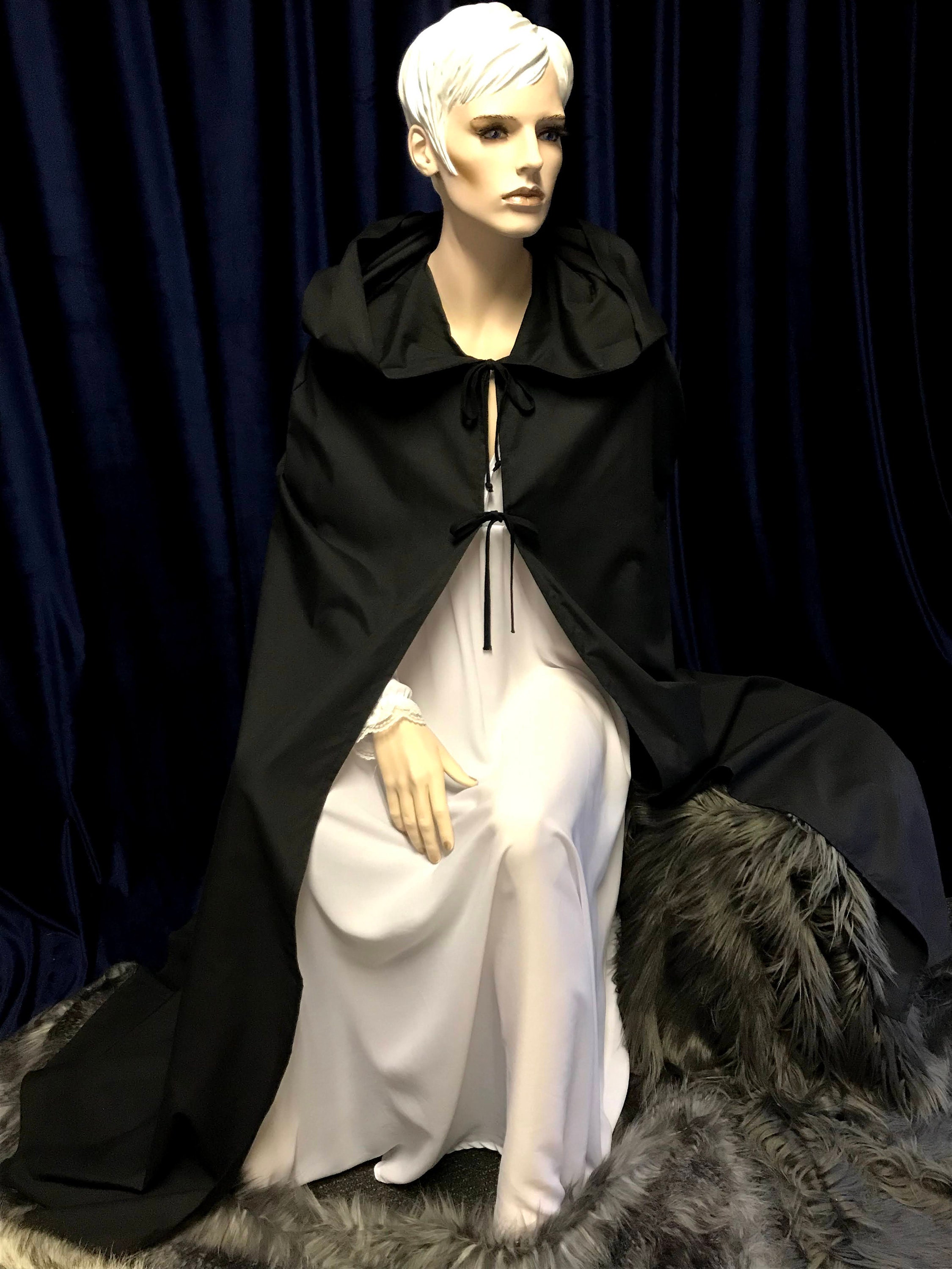 Medieval CLOAK Oversize Hood Black Full Length 150cm - Etsy