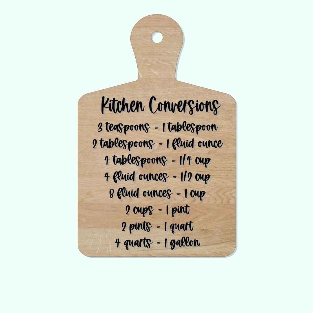 Kitchen Conversion Chart, Kitchen Conversion Table, Instant Download ...