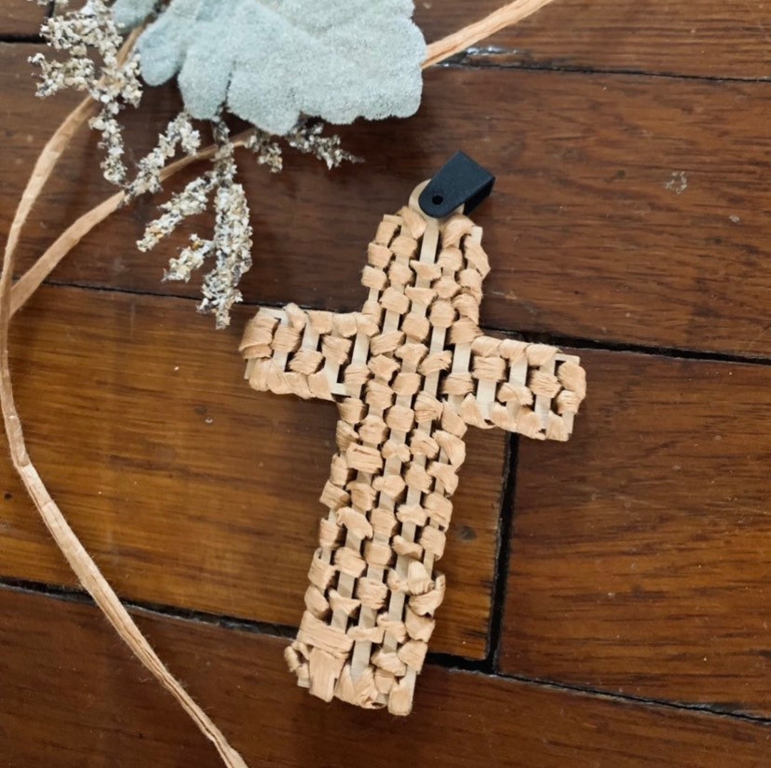 DIY Raffia Cross Keychain Kit - Etsy