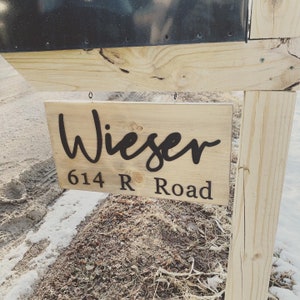 Personalized Wood Mailbox Sign, Hanging, Last Name, Address - Etsy