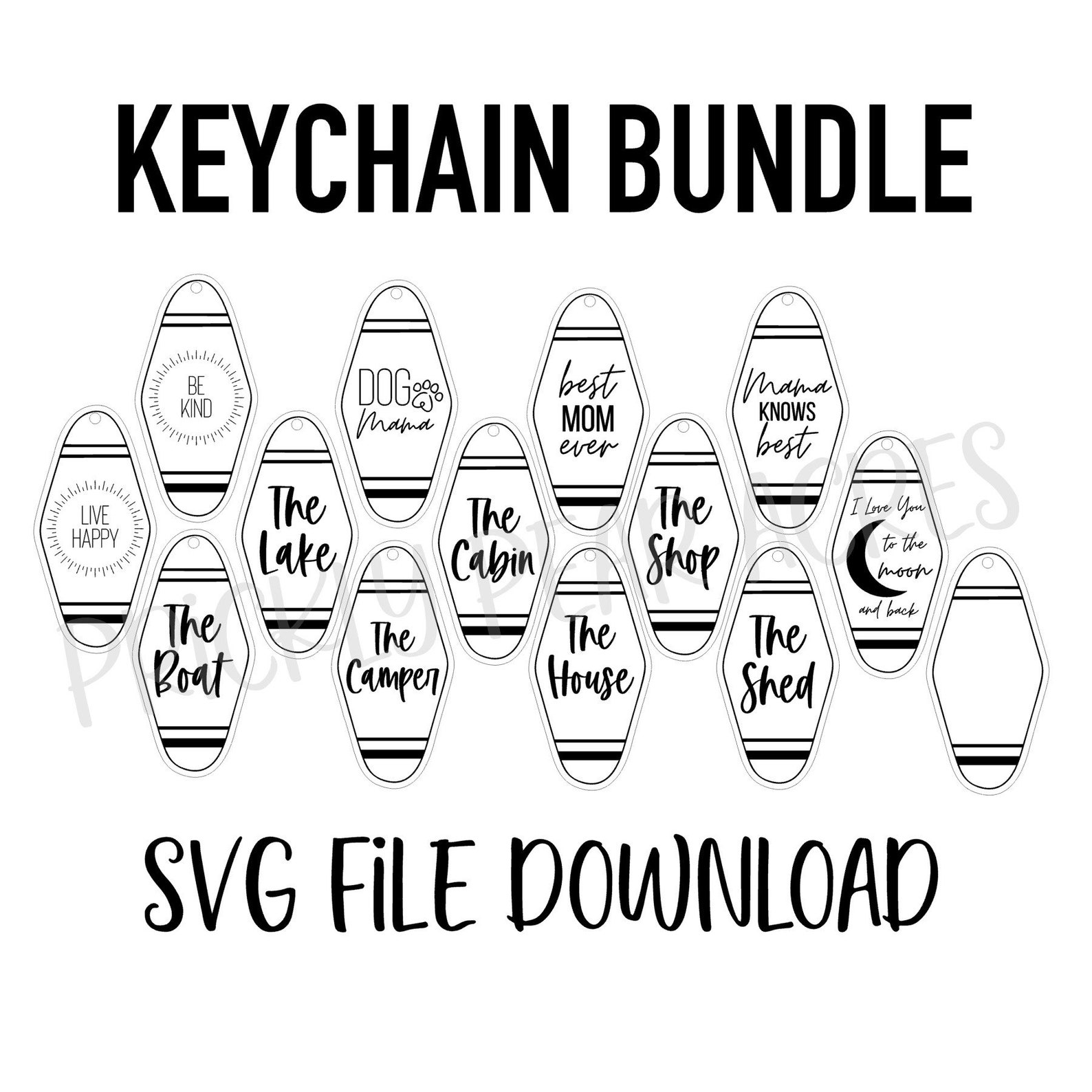 Hotel Keychain SVG Bundle Instant Download Dog Mama, Best Mama, Be Kind ...