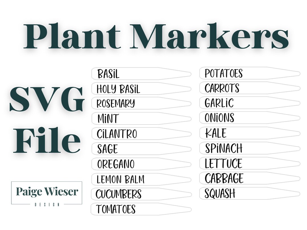 Plant Markers, Plant I.D. Tags SVG Cutting File for Laser Instant ...