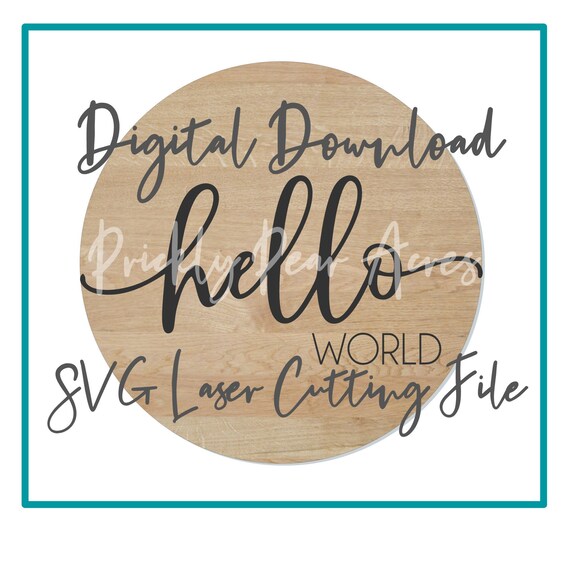 Hello World Round Milestone SVG Cut File for Glowforge Instant - Etsy