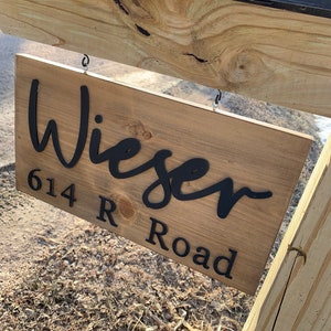 Personalized Wood Mailbox Sign, Hanging, Last Name, Address - Etsy